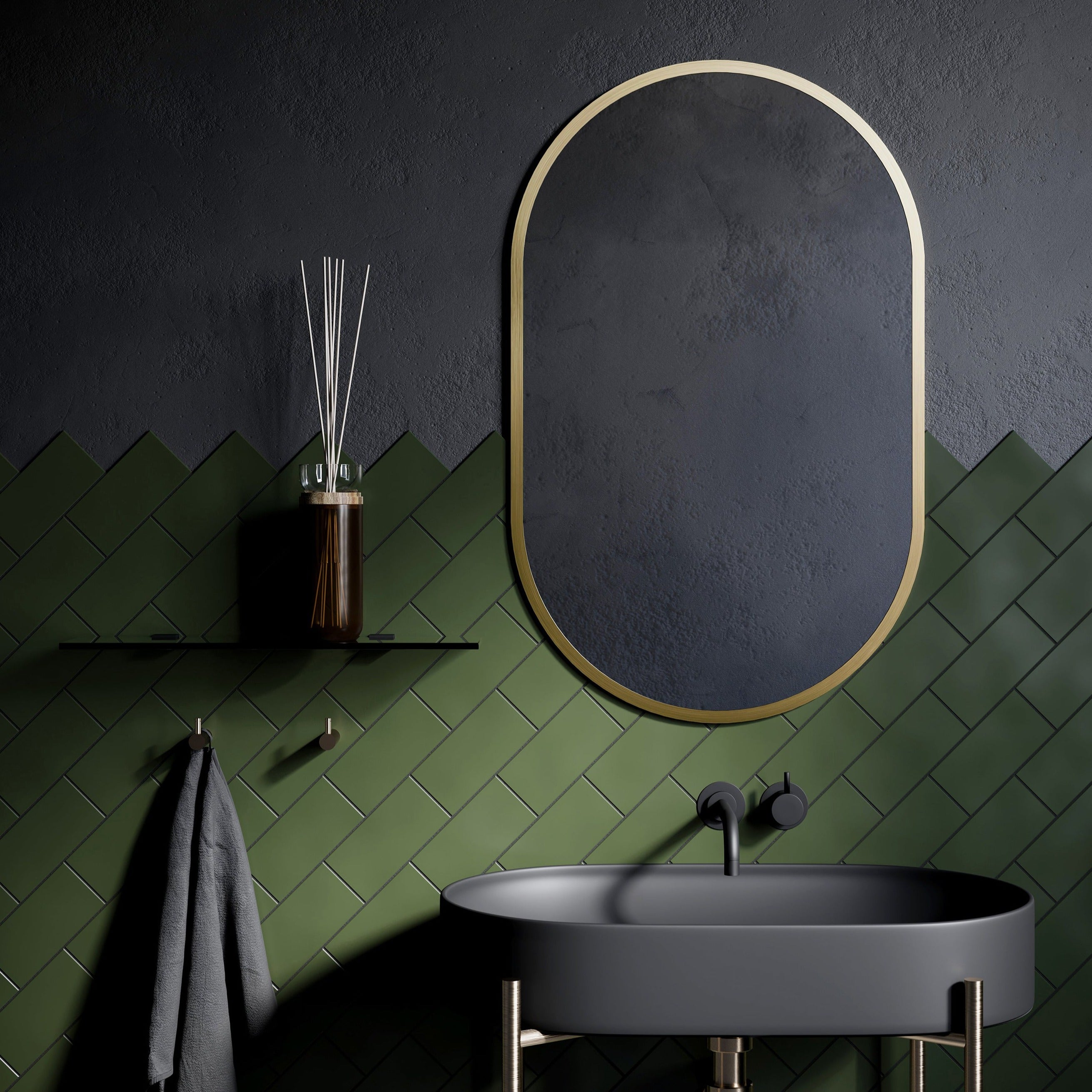 Origins Living Docklands Capsule Mirror 50x80cm - Brushed Brass – BathLab