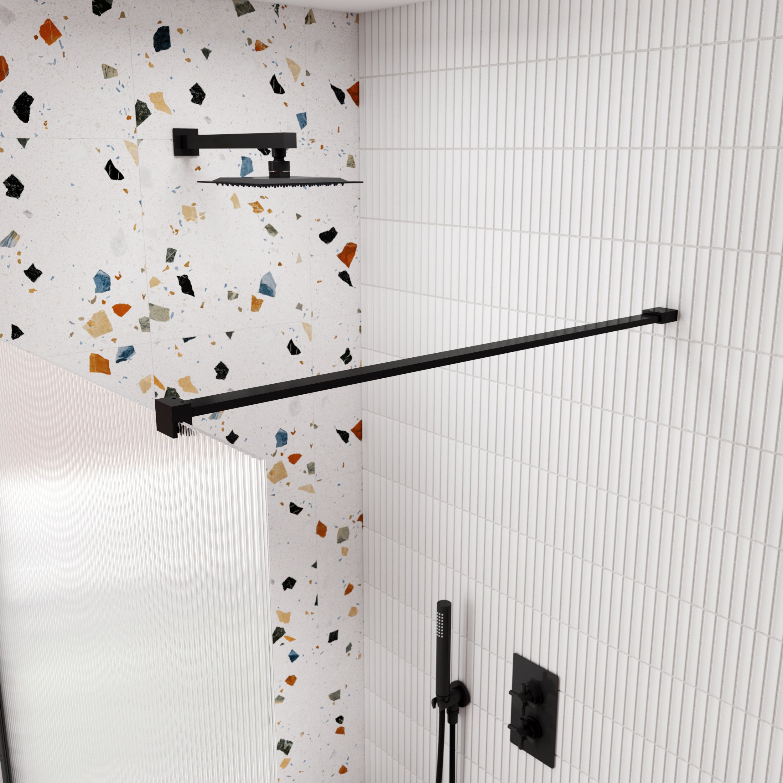 Wetroom Flat Support Bar - Black – BathLab