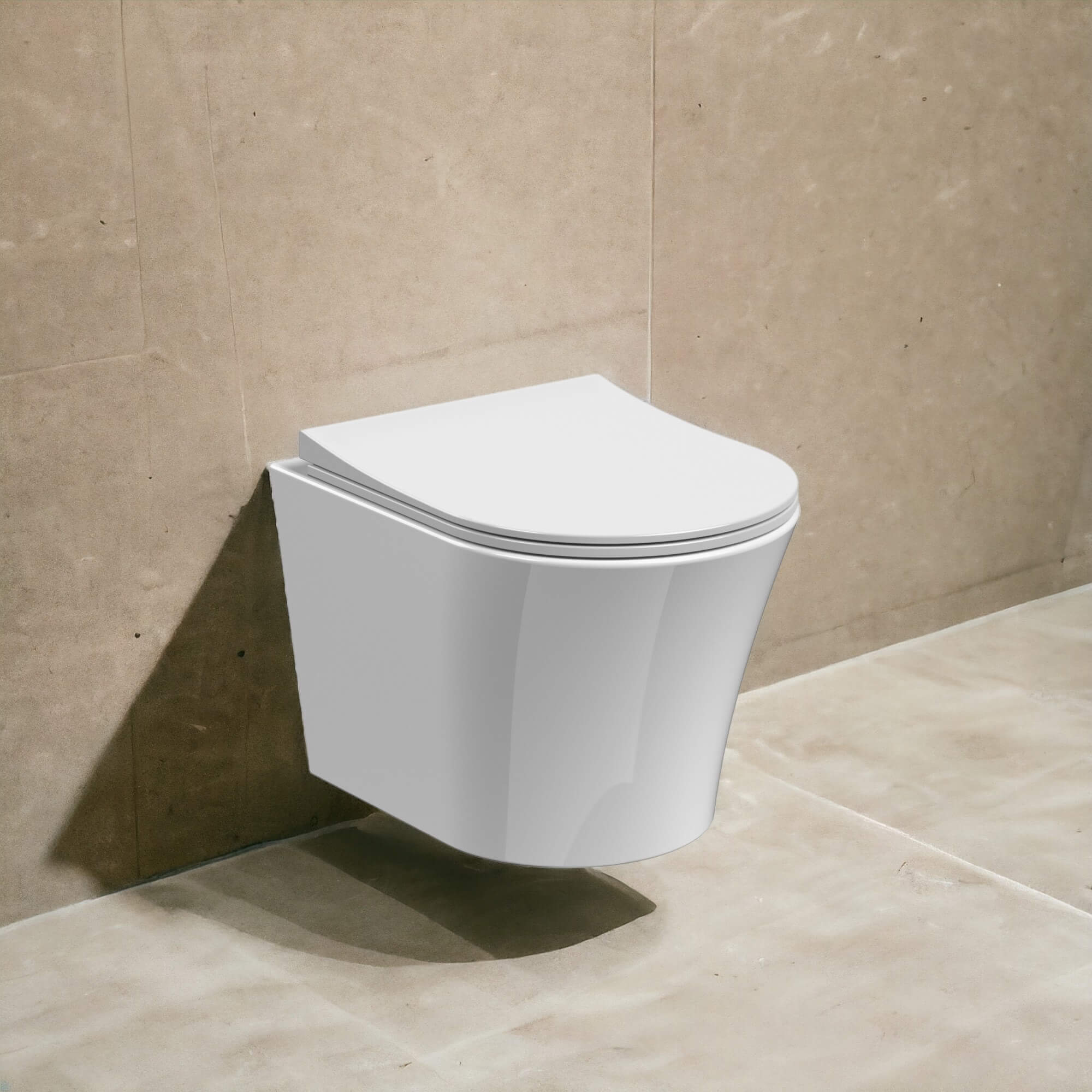 Lana Compact Rimless Wall Hung Toilet & Soft Close Seat – BathLab