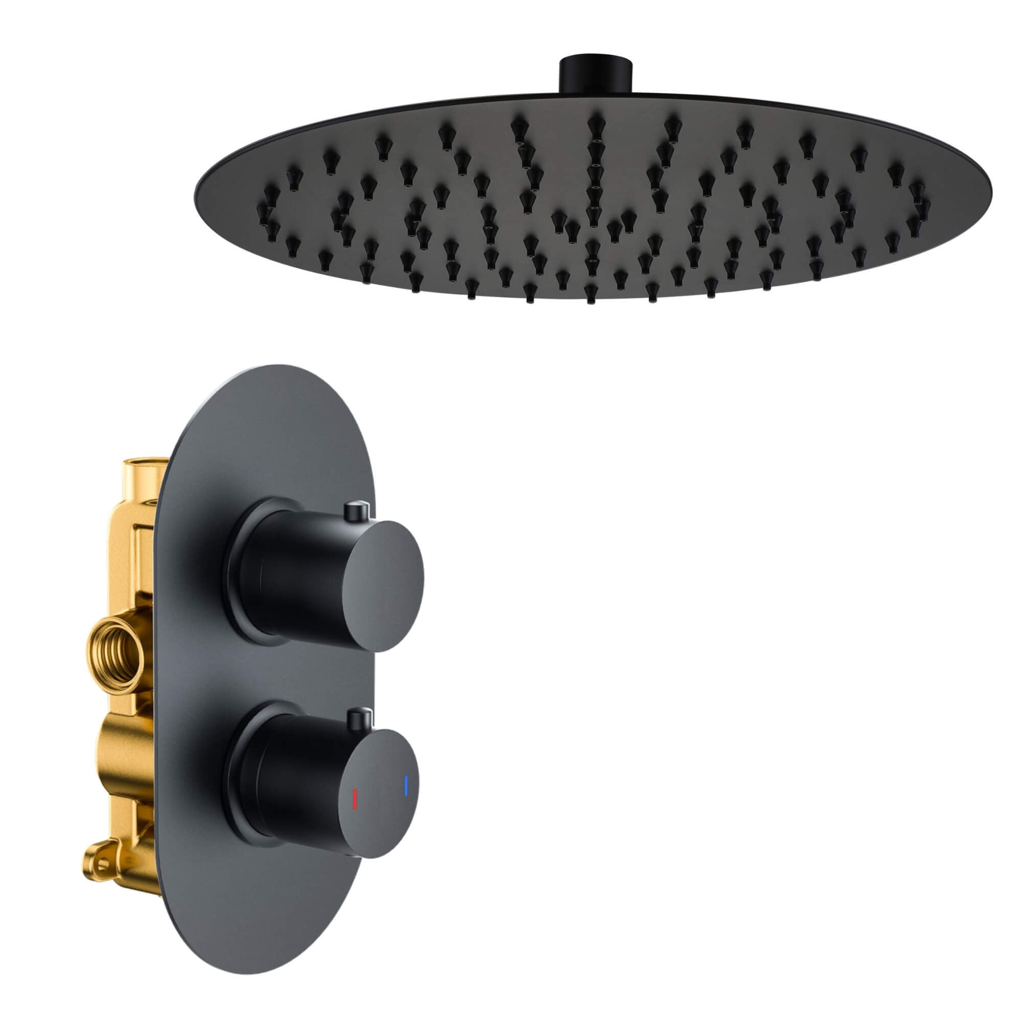 Lux Concealed Shower Set With Slimline 250mm Overhead Shower & 300mm W ...