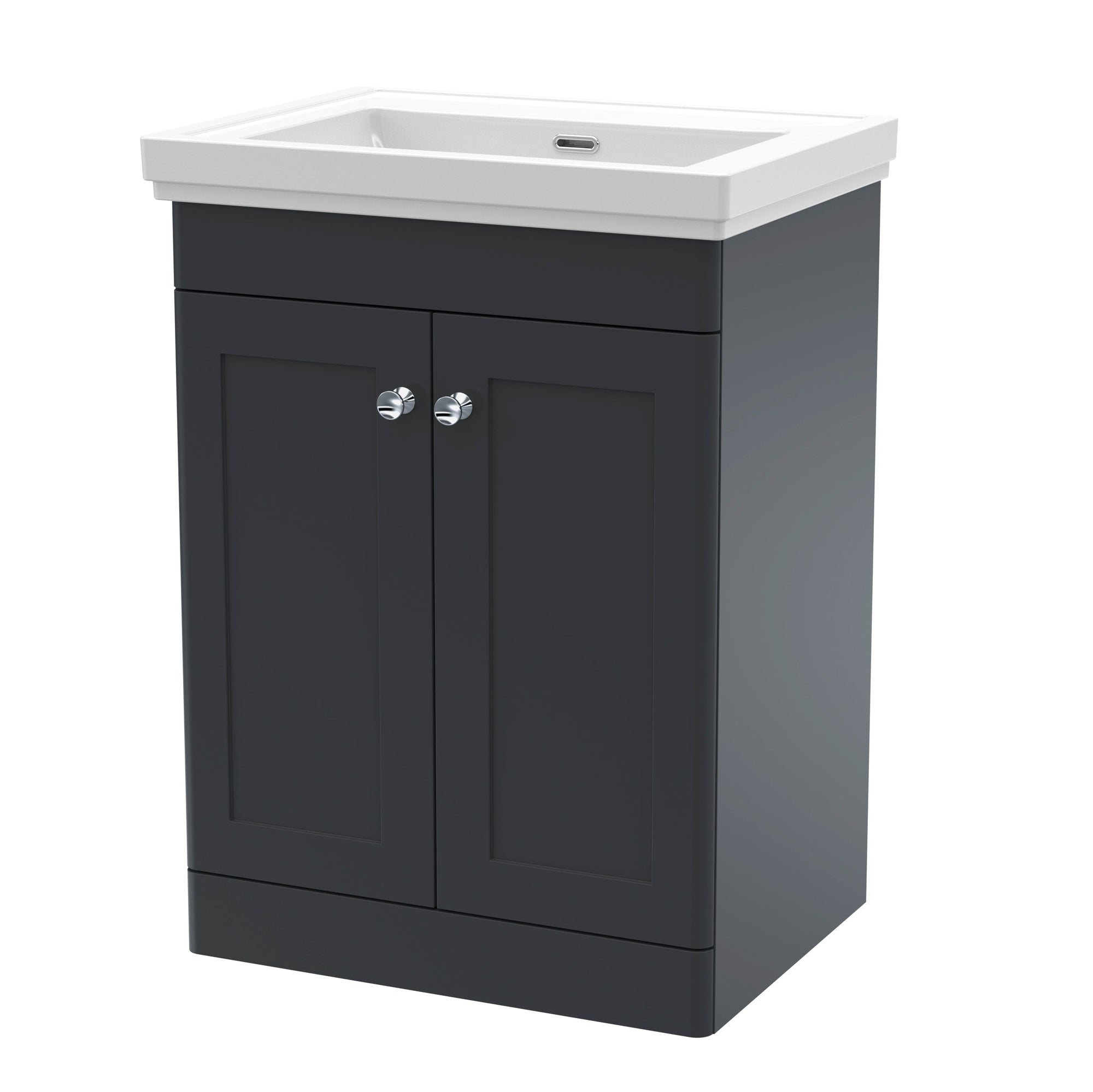 Classique 600mm Floor Standing Vanity Unit With 2 Doors With Fireclay ...