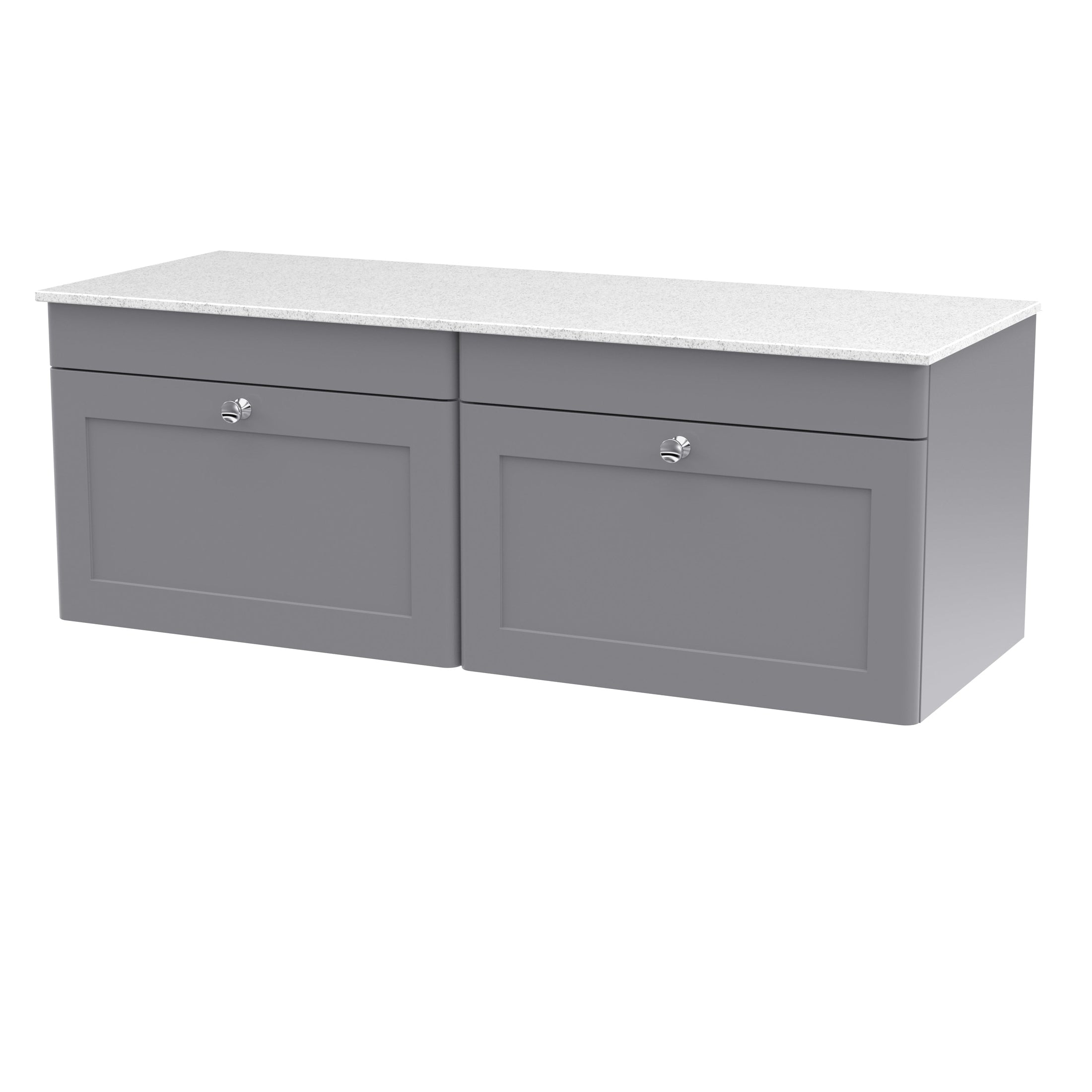 Classique 1200mm Wall Hung Vanity Unit With 2 Drawers With White Marbl – BathLab