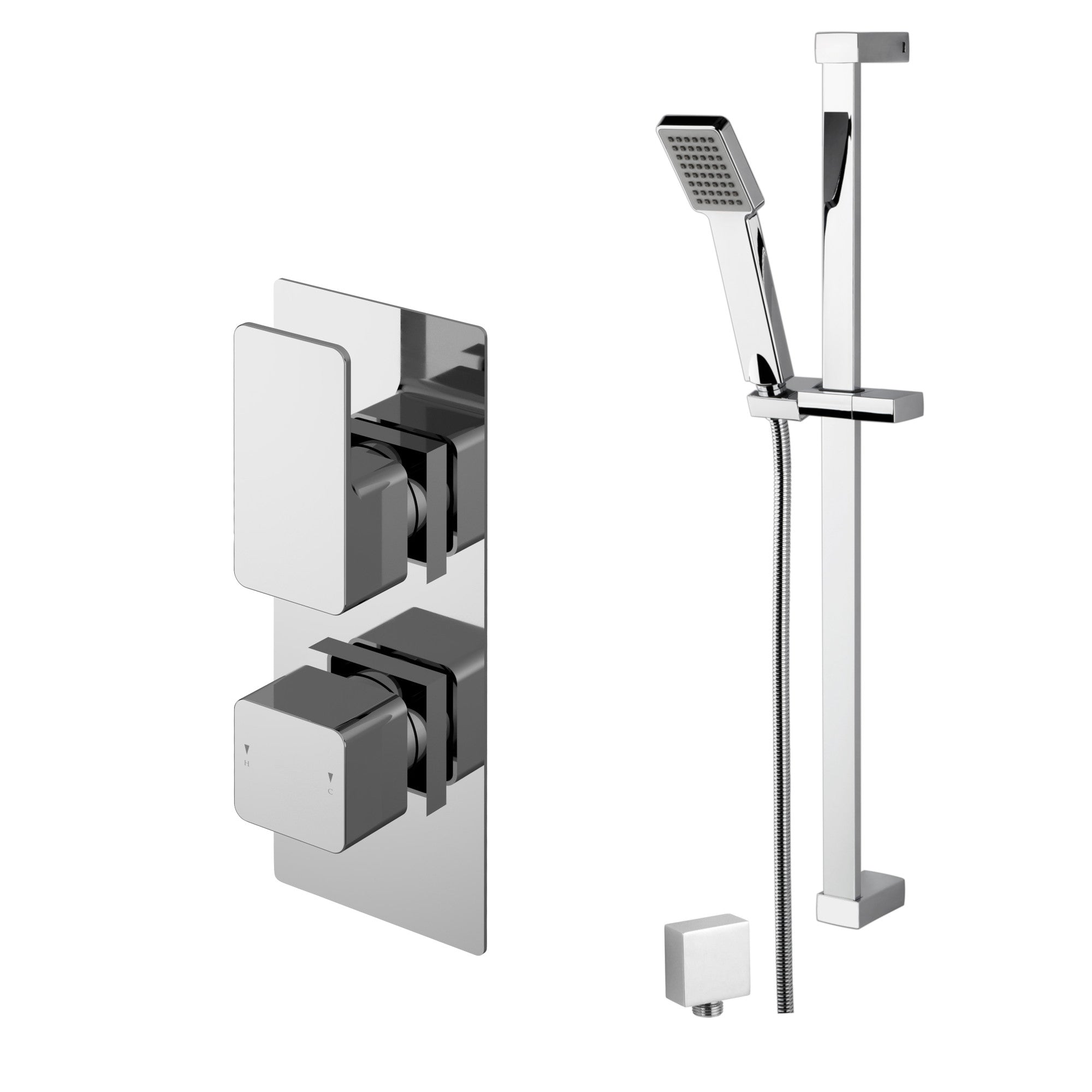Cape Concealed Shower Package With Rail Kit - Chrome – BathLab