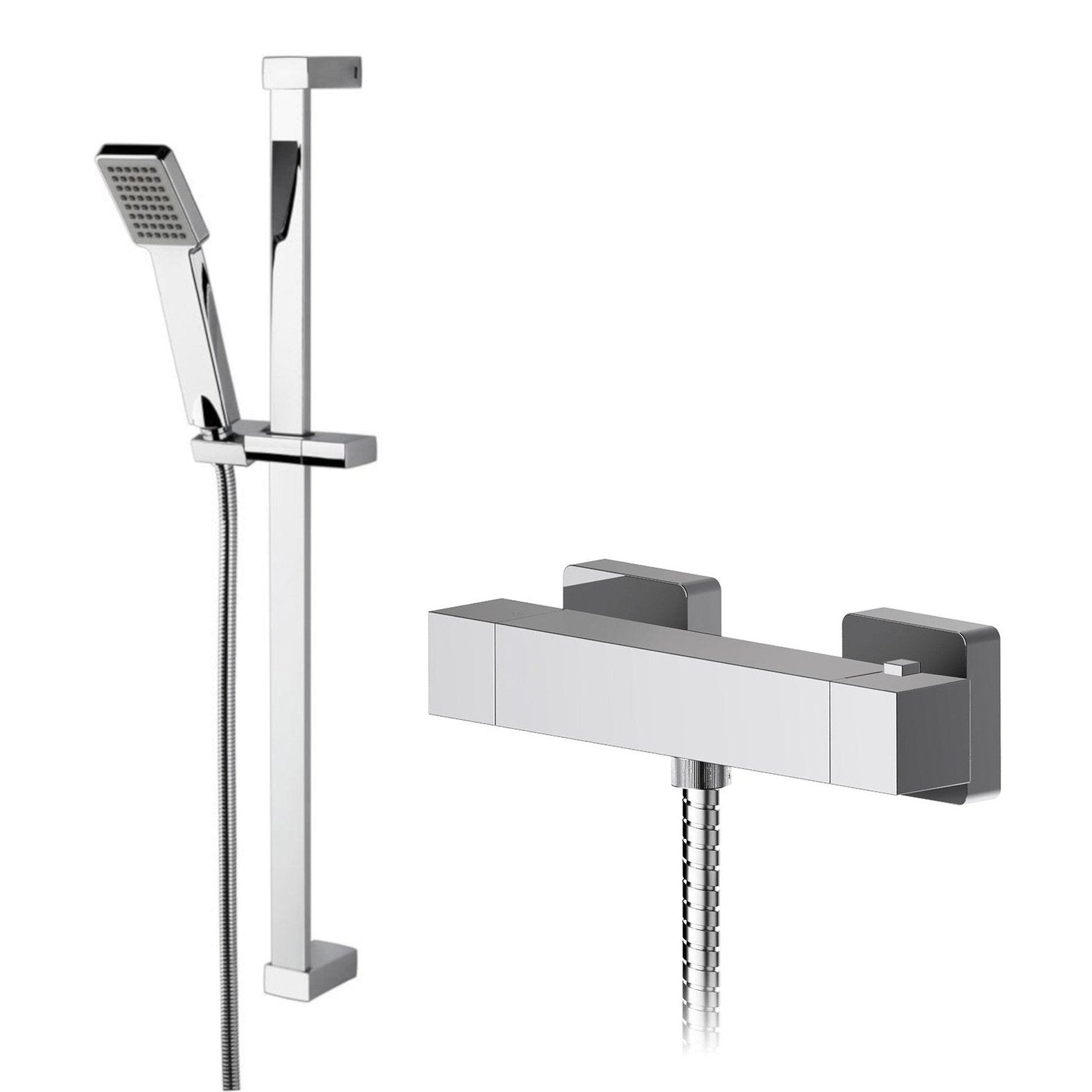 Marina Exposed Thermostatic Shower Set - Chrome – BathLab