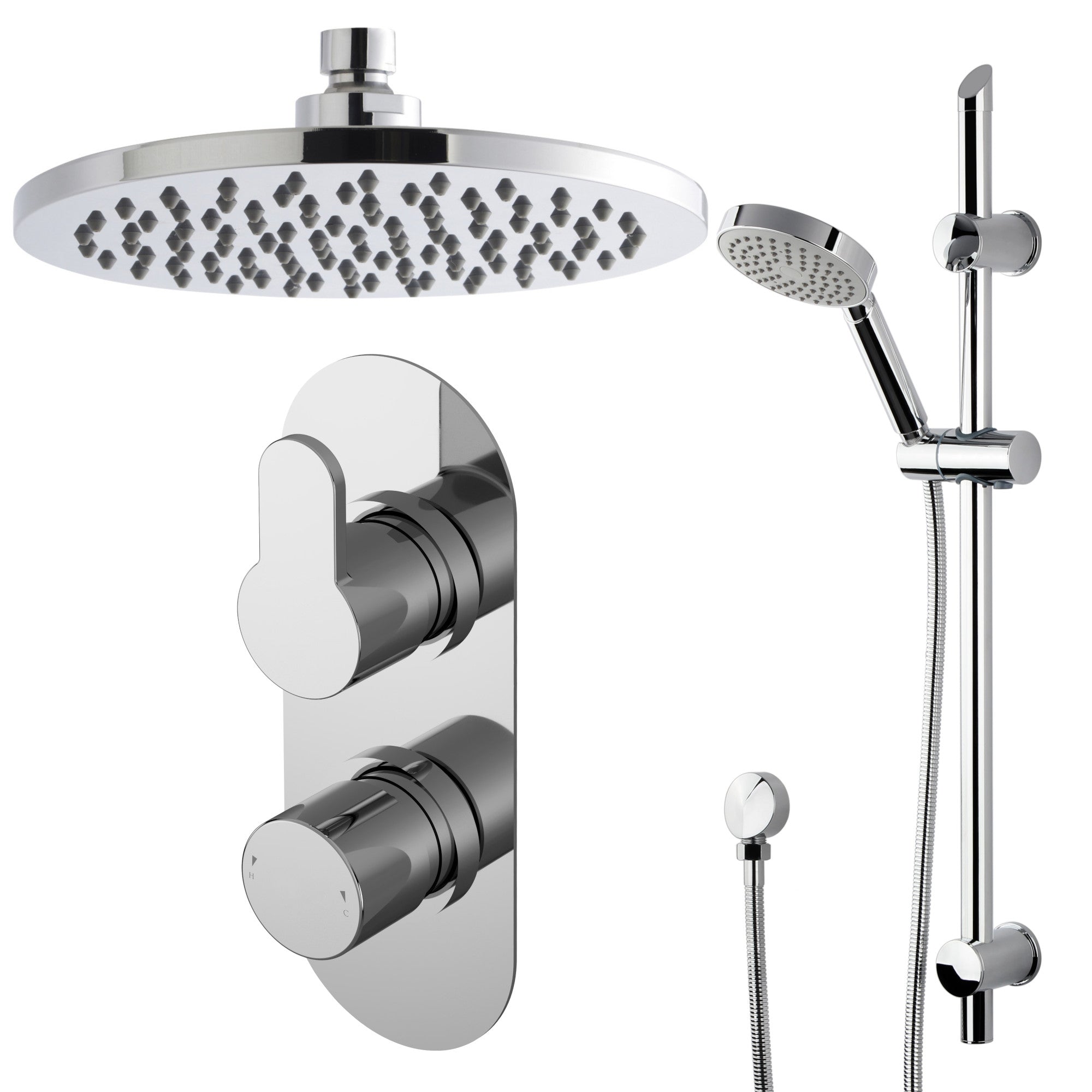 Lana Concealed Shower Package With Fixed Head & Rail Kit - Chrome ...