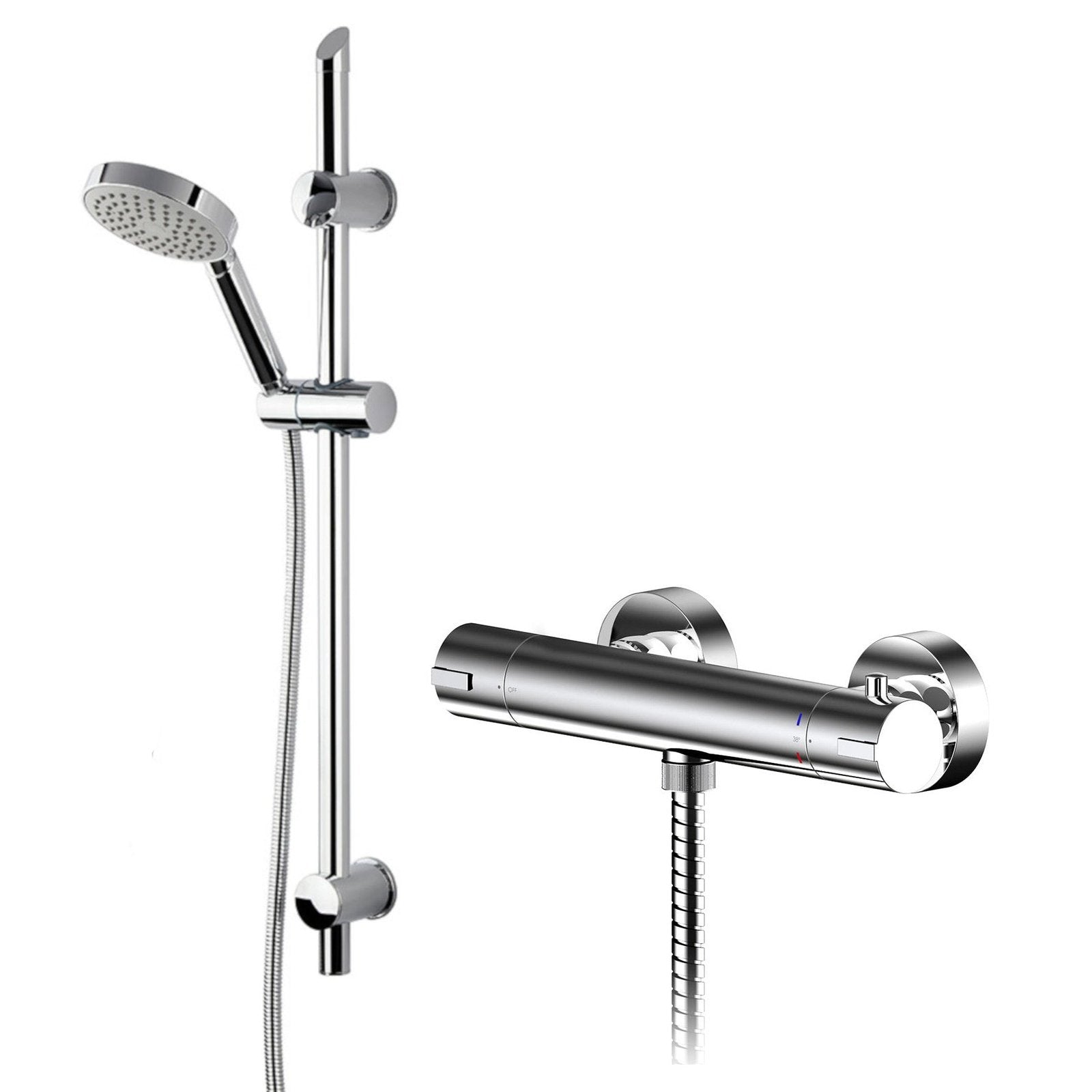 Lana Exposed Thermostatic Shower Set - Chrome – BathLab