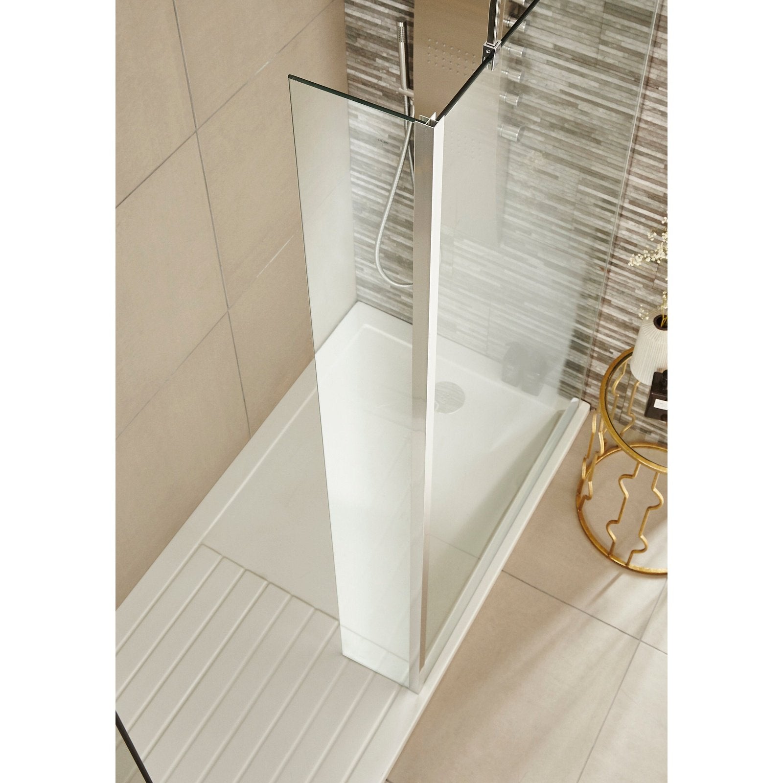 Vista 8mm Chrome Walk-In Shower Screen With Fixed Return Panel - 1850m ...