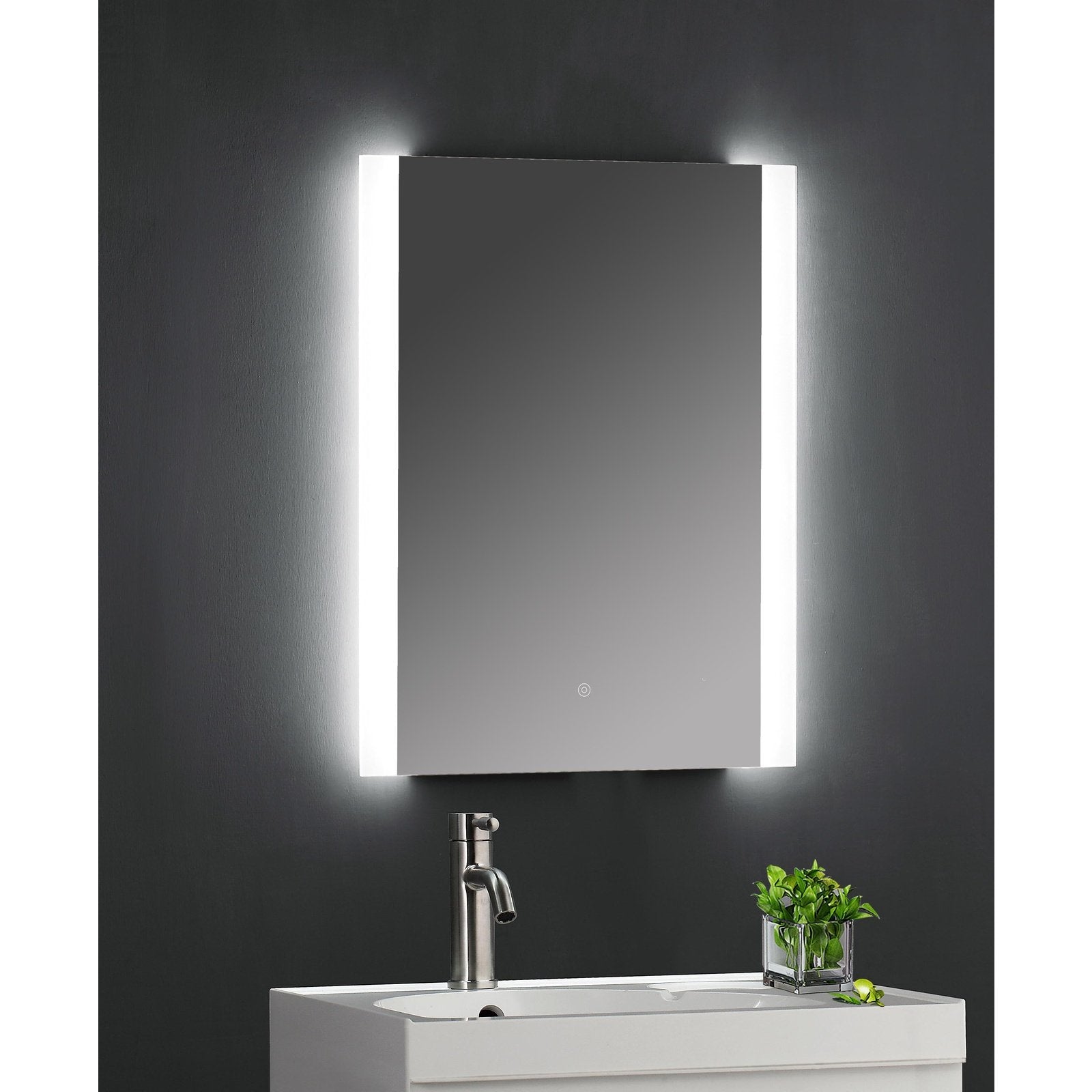 Moby 500 x 700mm LED Touch Sensor Mirror With Ambient Lighting & Demis ...