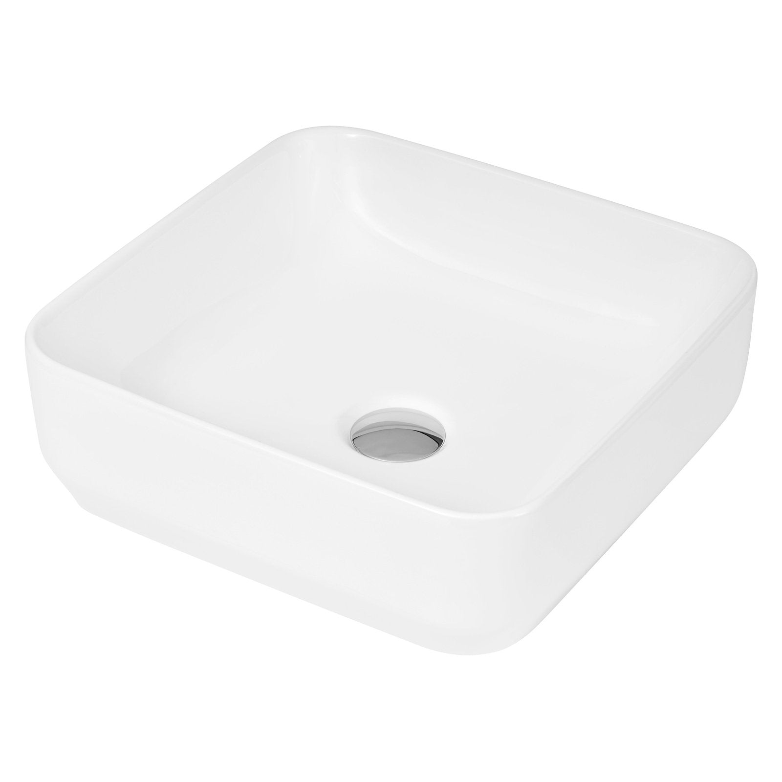 Nuie Vessel Square Basin Without Overflow 365 x 365mm - White – BathLab