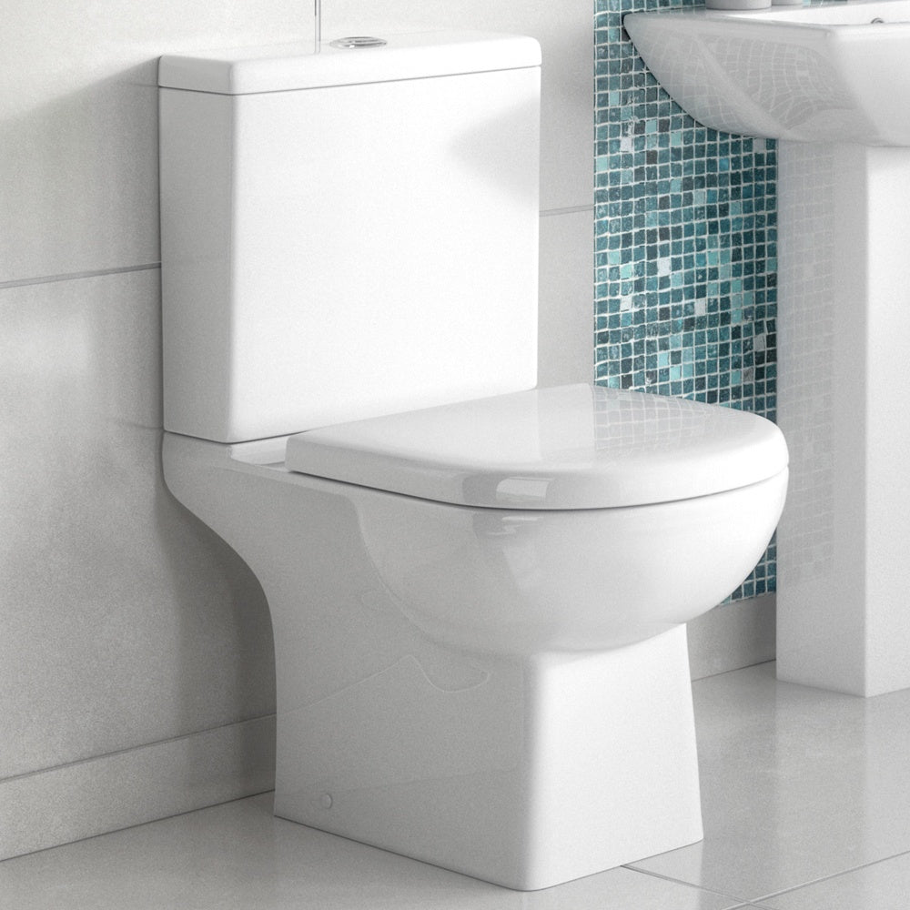 Marina Square Close Coupled Toilet & Soft Close Seat – BathLab