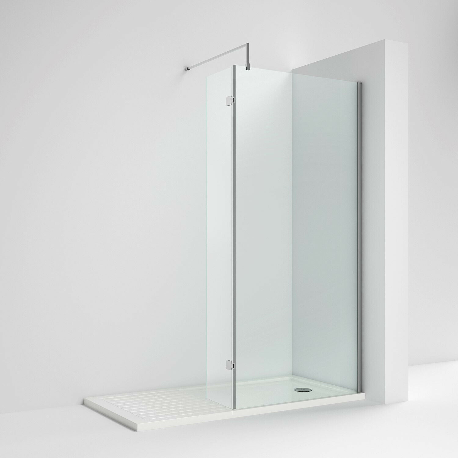 Vista 8mm Wetroom Shower Screen With Hinged Return – BathLab